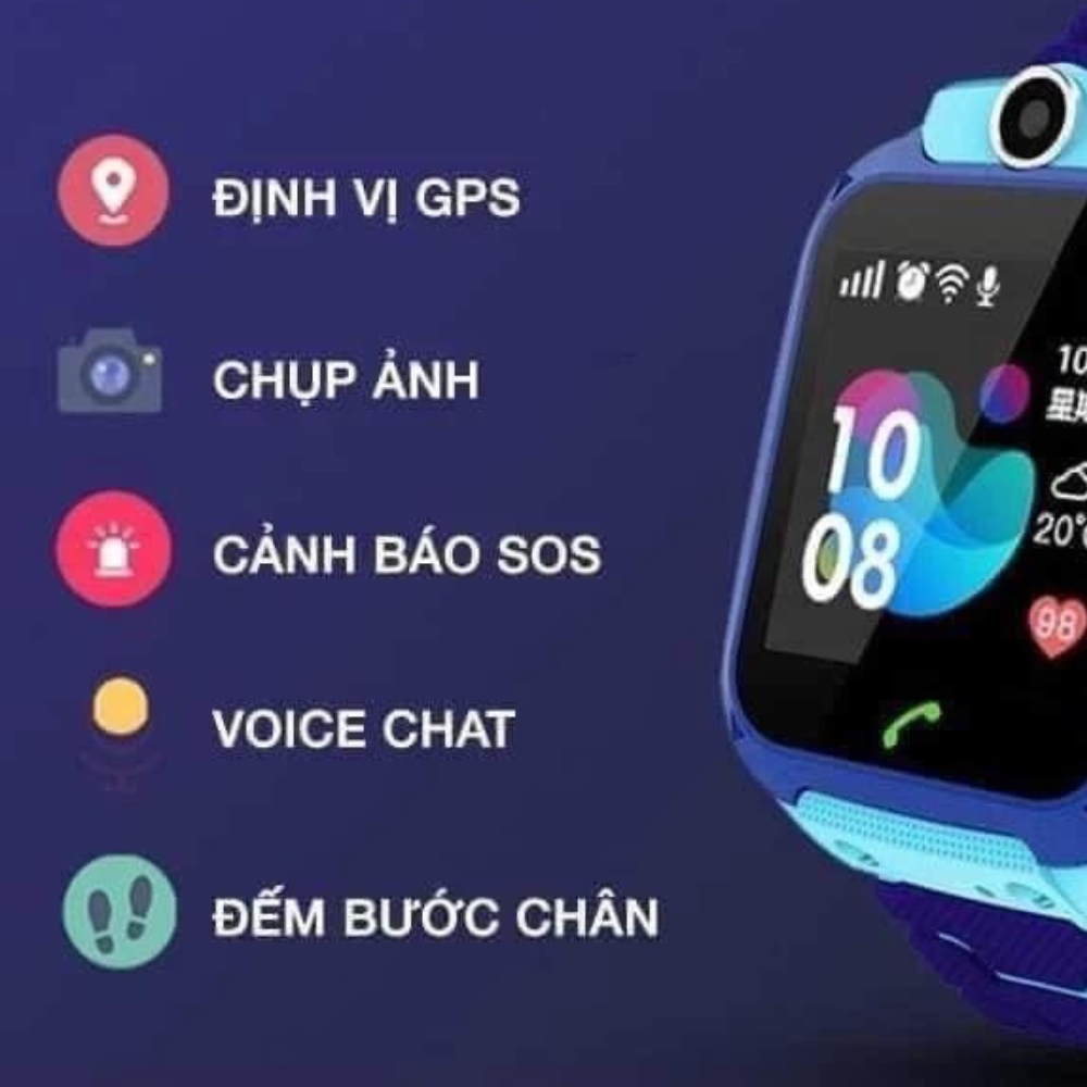 Đồng hồ thông minh trẻ em Q12, lắp sim, nghe gọi 2 chiều, nhắn tin, định vị, chống nước | Shopee ...