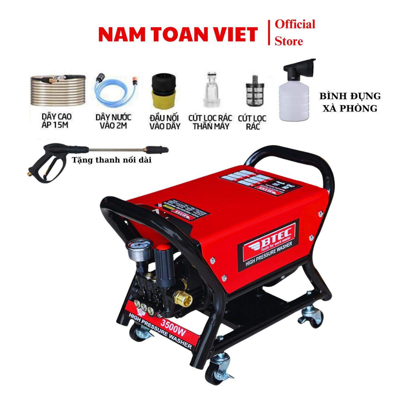 Máy Rửa Xe Gia Đình Btec BT-3500T Jetvn Lõi Đồng Công Suất Cực Mạnh ...