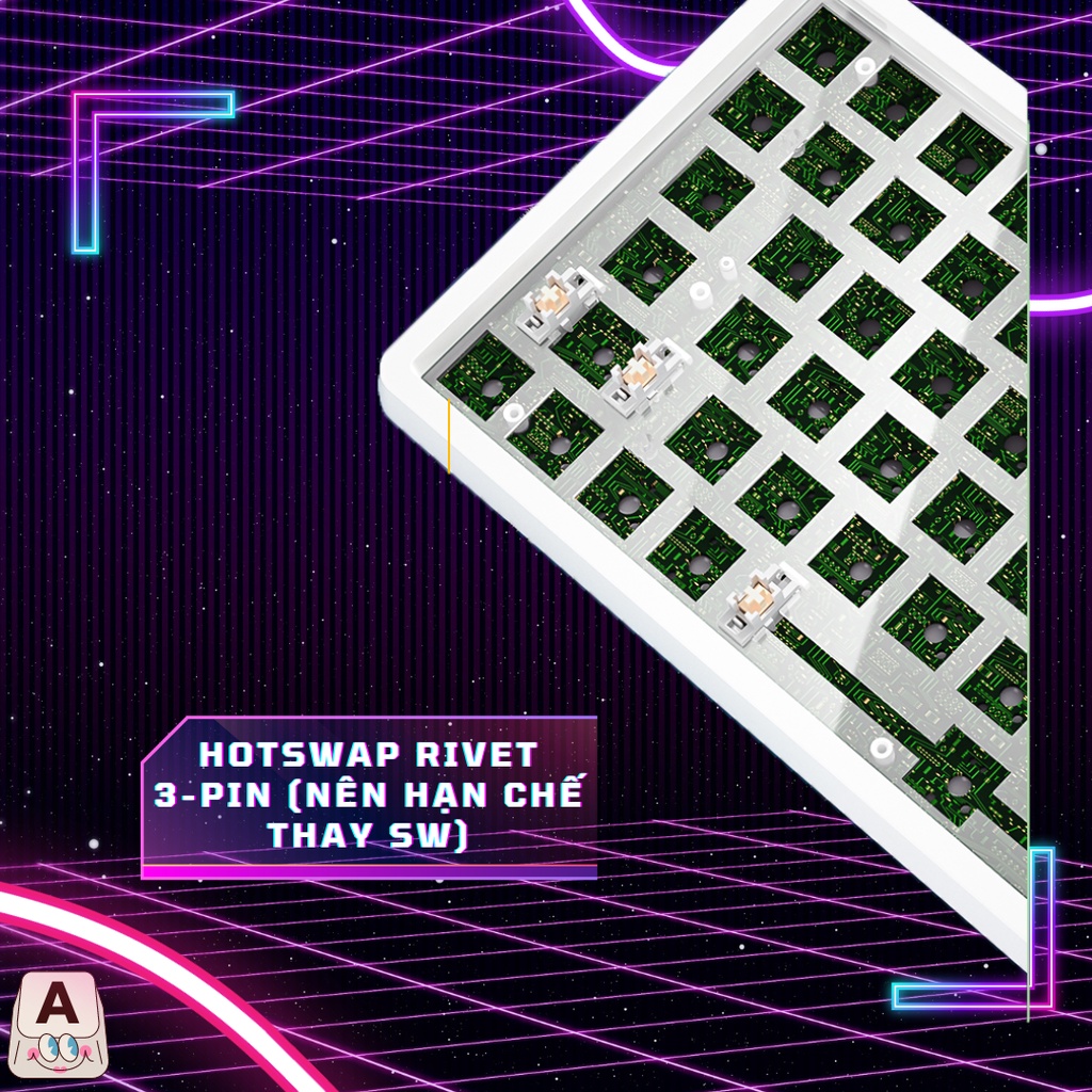 Bàn phím cơ HOTSWAP Langtu GK85 Custom Golden Switch KHÔNG DÂY | Shopee ...