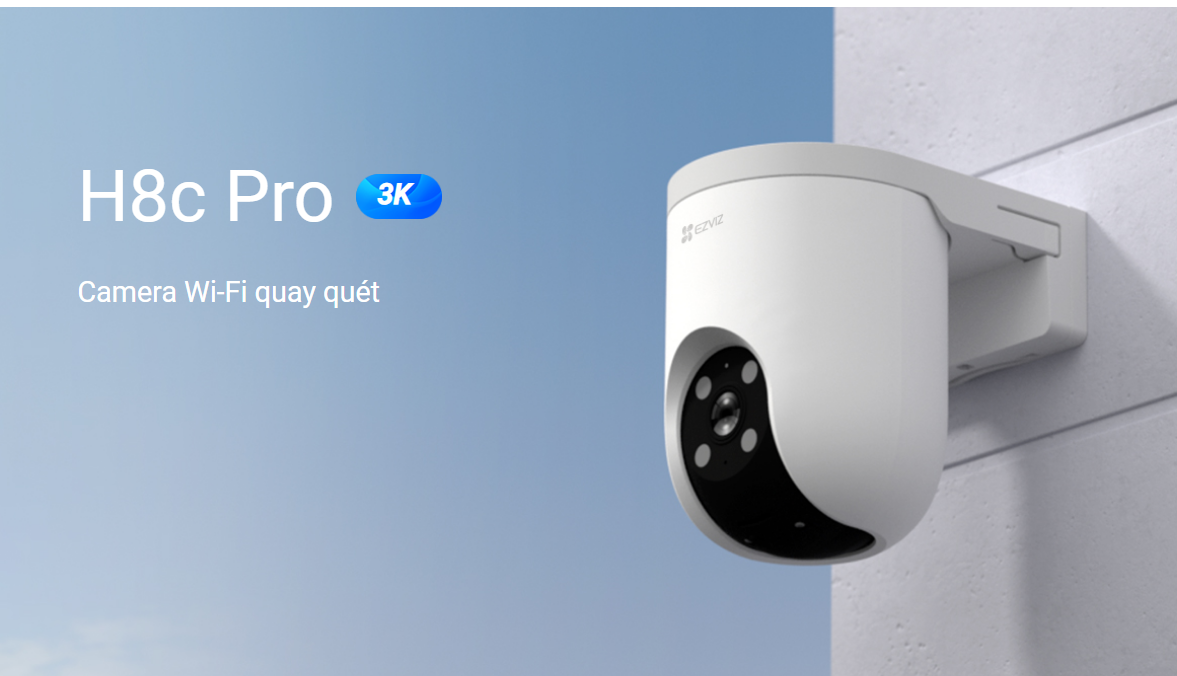 Camera wifi ngoài trời Ezviz H8c PRO 3MP/4MP/5MP 2K 2K+ 3K, xoay 360, đàm thoại, màu đêm ...
