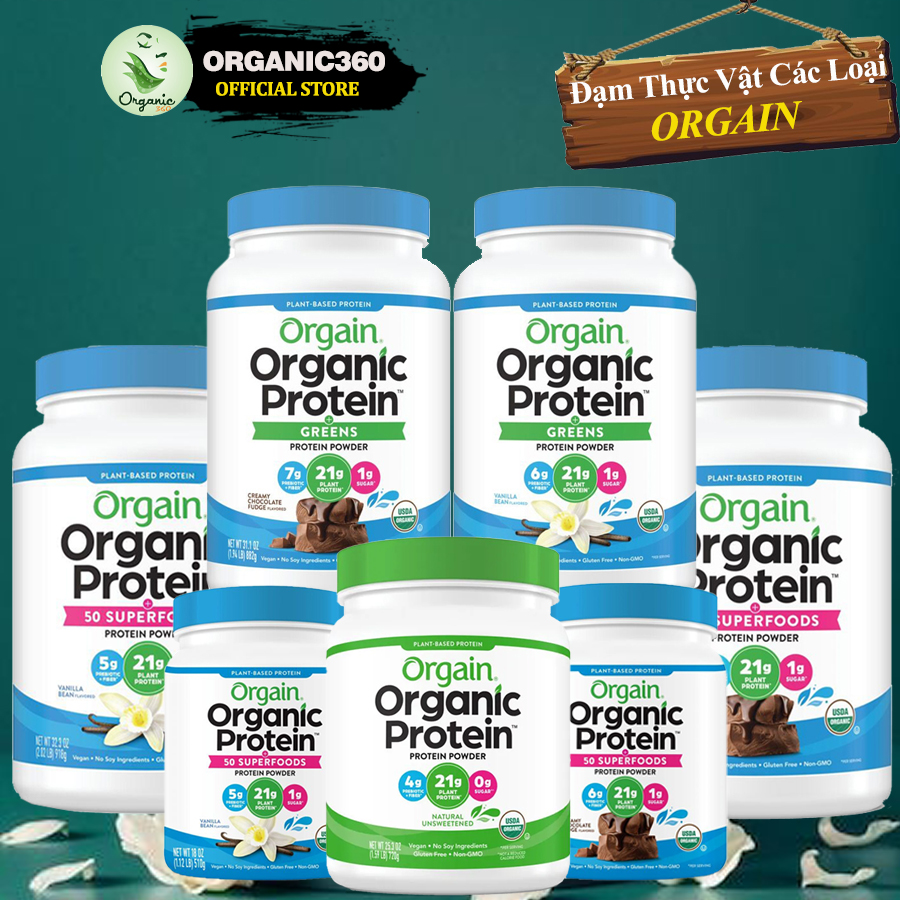 Bột Đạm Thực Vật Hữu Cơ ORGAIN Organic Protein Superfoods Bột Pha Sữa ...