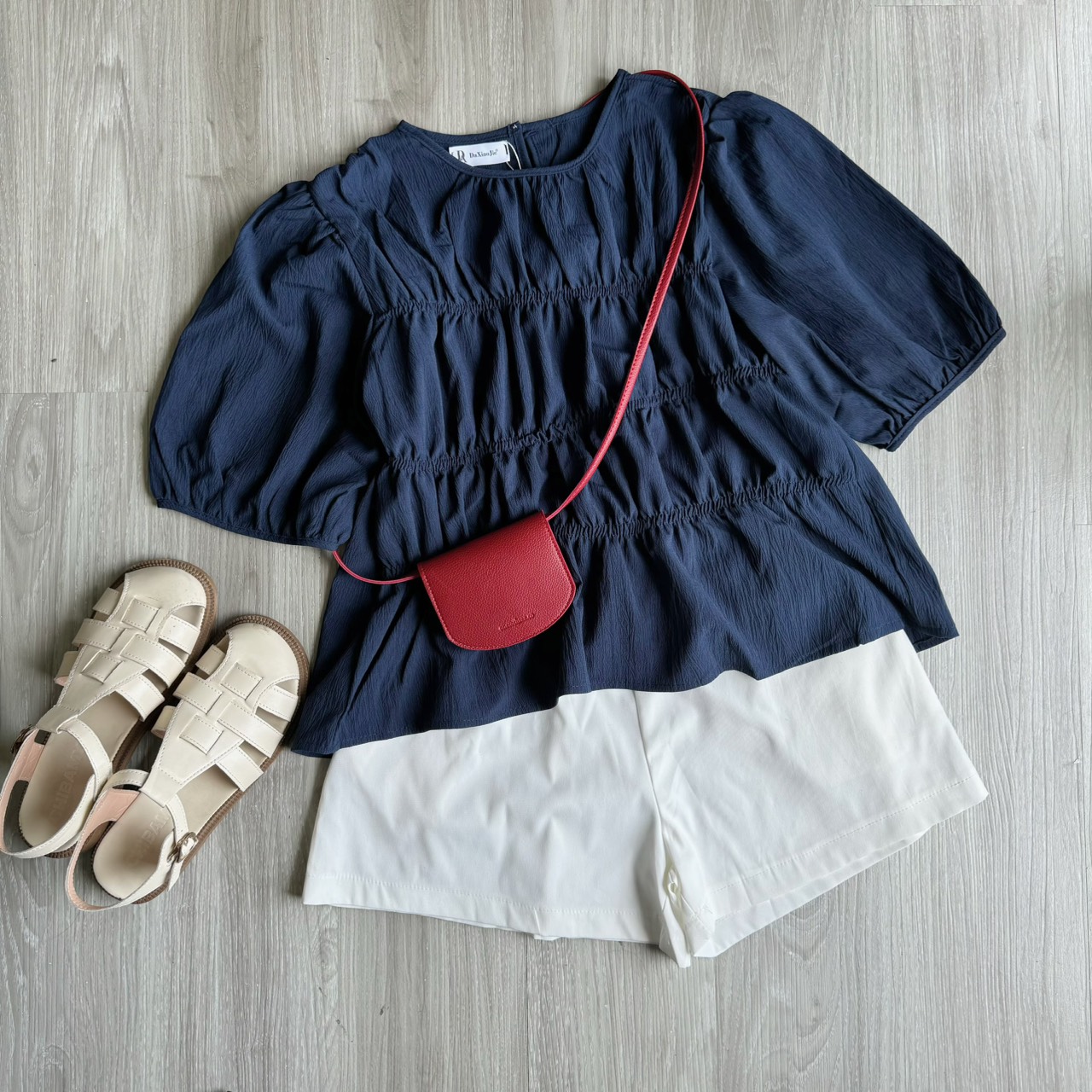 (KÈM QUẦN ĐÙI) Set 2 món babydoll tay phồng MIA TOP dáng xoè kèm quần đùi cạp cao | Shopee Việt Nam