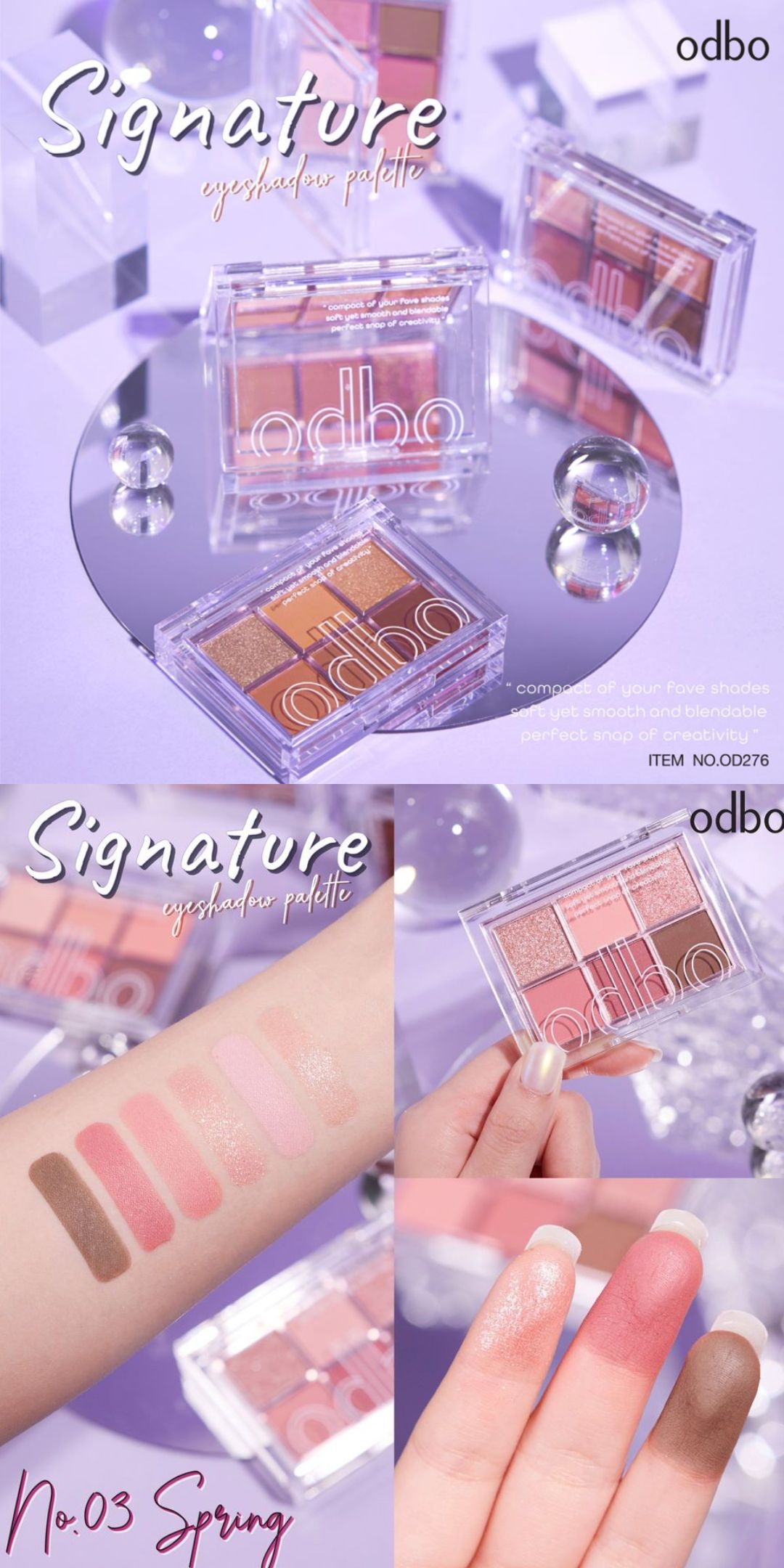 [ODBO] Bảng Mắt Odbo 12 Ô Real Heart Trái tim Nhũ Lì Trong Suốt Color Eye Palette (OD2019 ...