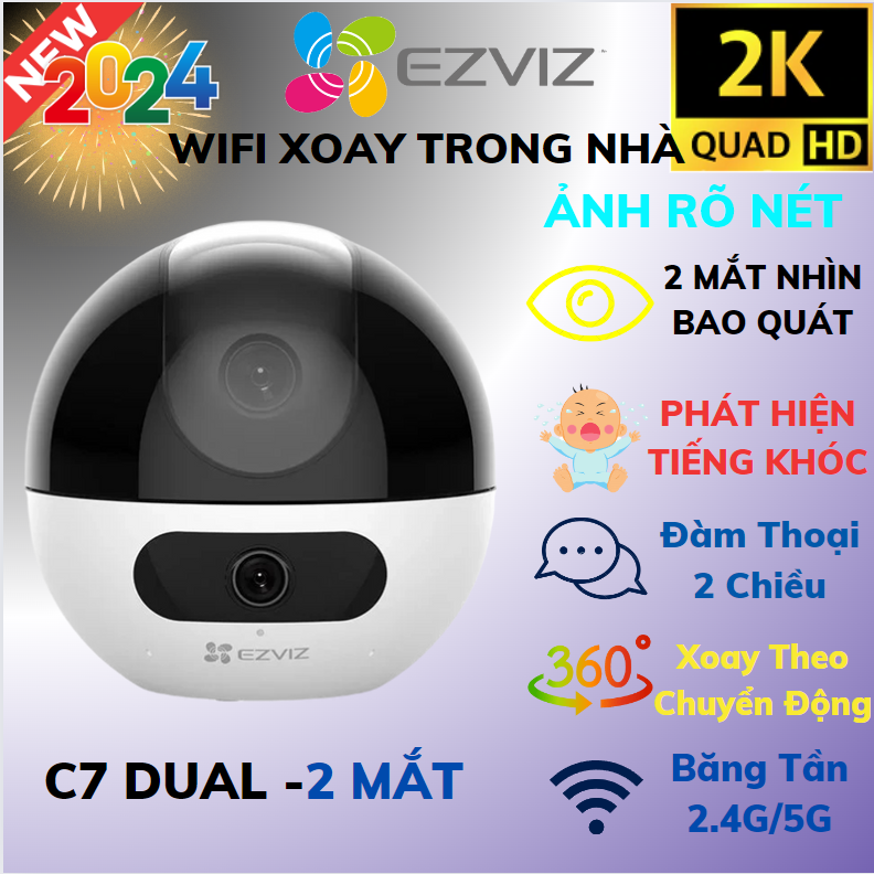 Camera WIFI Trong Nhà, XOAY 360, EZVIZ H6 3K+, E6 3K, C6C 8MP 4K Siêu Nét, C6CN Hàng chính hãng ...