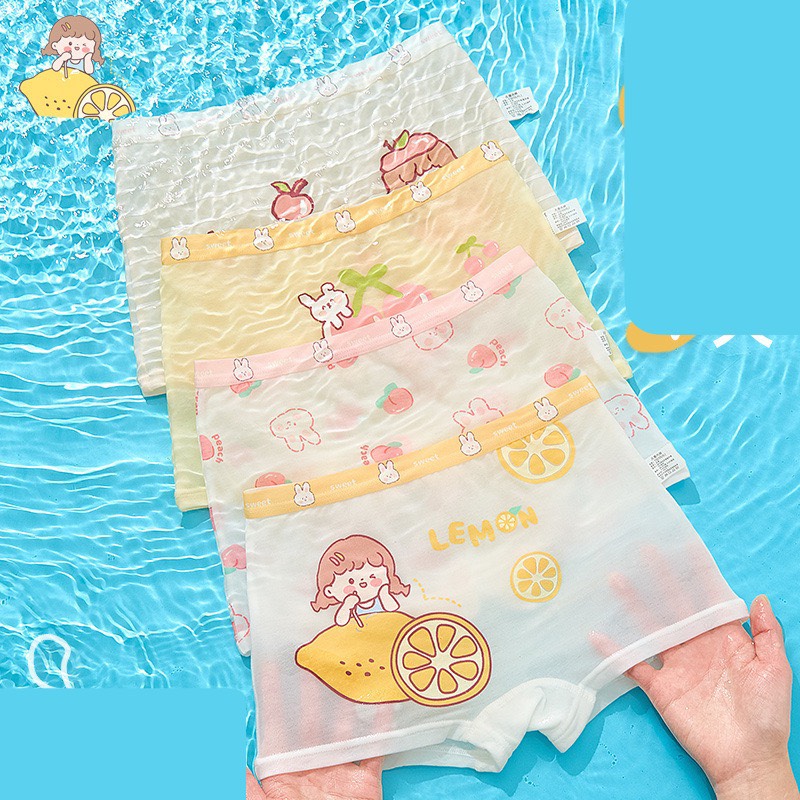 Quần chip đùi bé gái, Set 4 chiếc quần lót cho bé gái cotton cao cấp ...