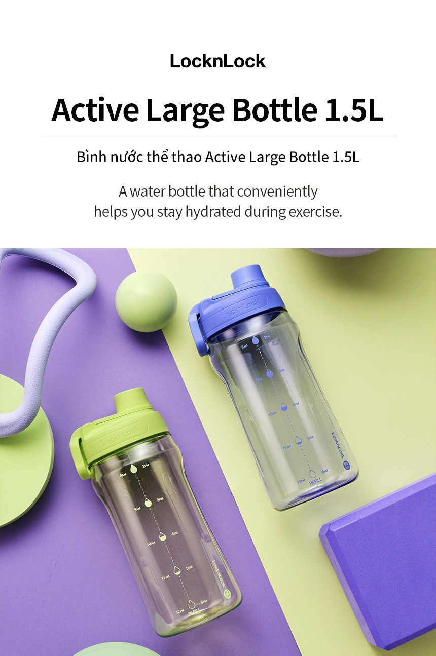 Bình Nước Nhựa LocknLock Active Large Bottle HAP941 1.5L | Shopee Việt Nam