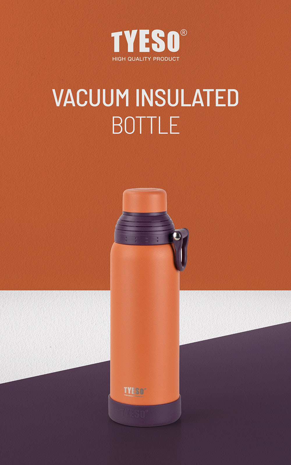 Bình giữ nhiệt Tyeso 750ml cao cấp 12h Fan House bình nước toàn bộ bằng inox 304, bình nước khắc ...