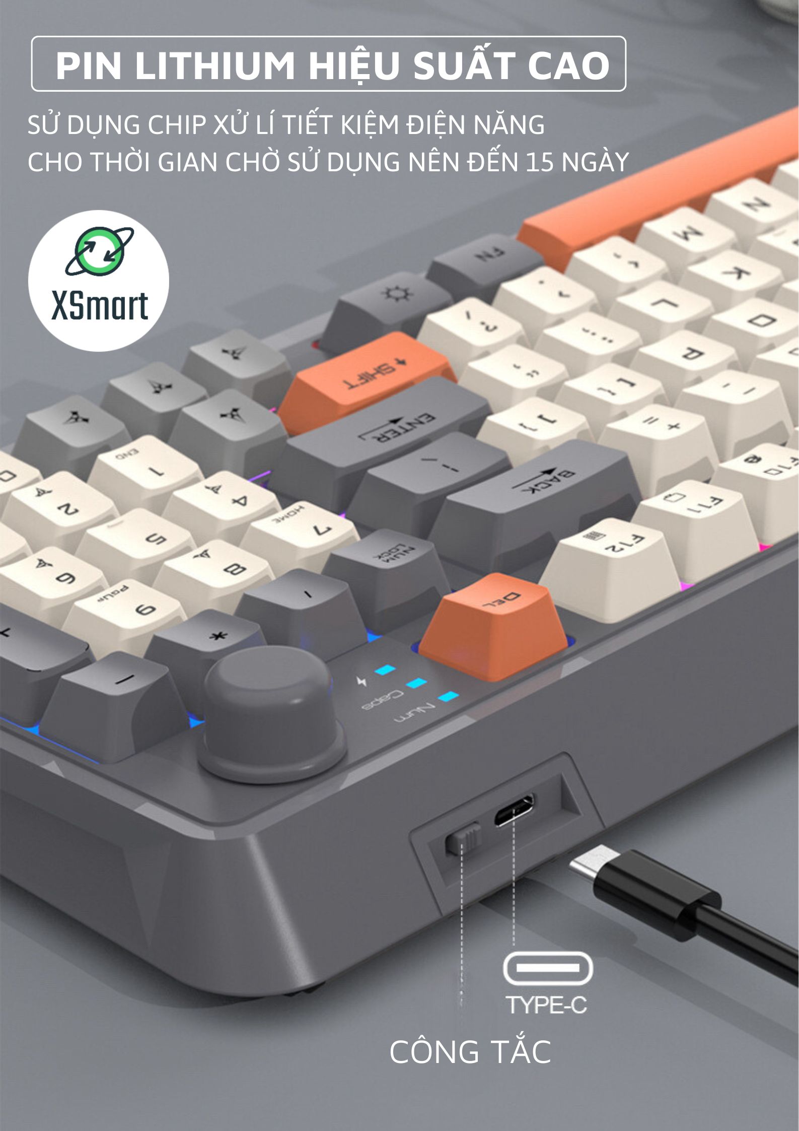 Bàn Phím Không Dây Bluetooh Full Size Giả Cơ K94 Full LED Kết Nối 2 Chế ...