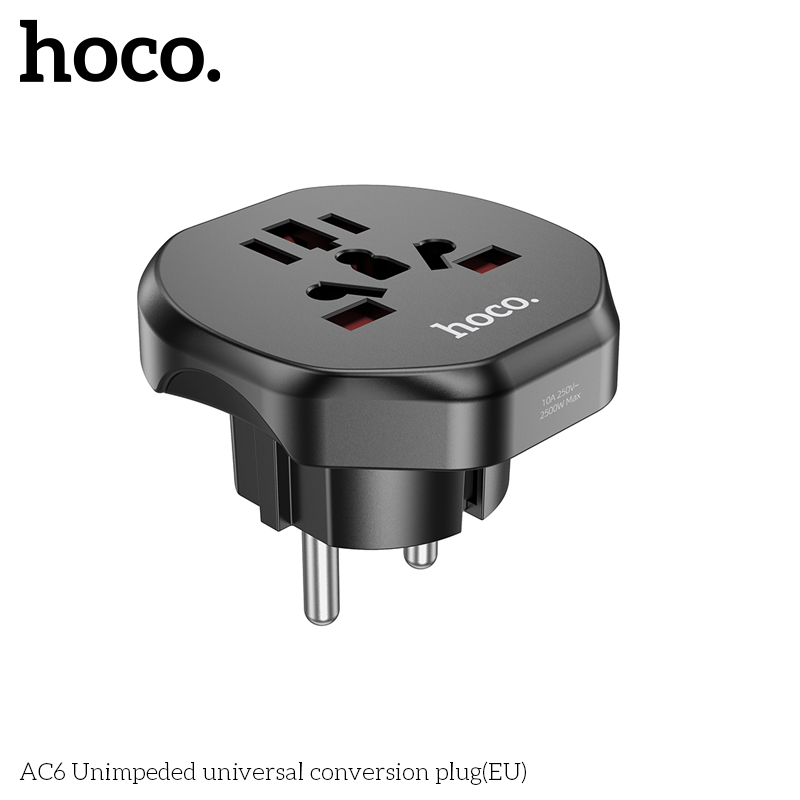Ổ điện đa năng Hoco AC6 chân tròn, cho dòng điện 110 - 250V, nhỏ gọn | Shopee Việt Nam
