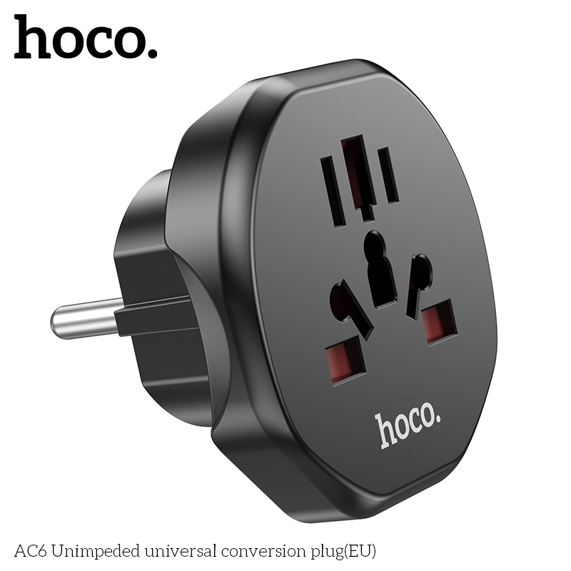 Ổ điện đa năng Hoco AC6 chân tròn, cho dòng điện 110 - 250V, nhỏ gọn | Shopee Việt Nam