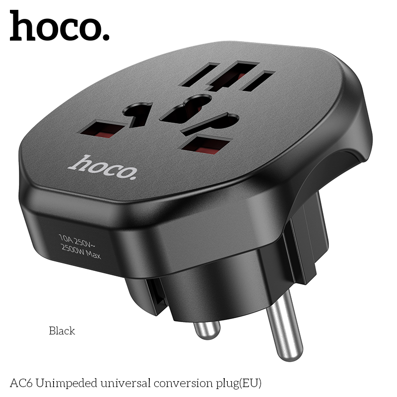 Ổ điện đa năng Hoco AC6 chân tròn, cho dòng điện 110 - 250V, nhỏ gọn | Shopee Việt Nam