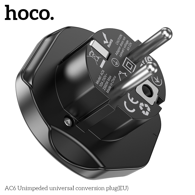 Ổ điện đa năng Hoco AC6 chân tròn, cho dòng điện 110 - 250V, nhỏ gọn | Shopee Việt Nam