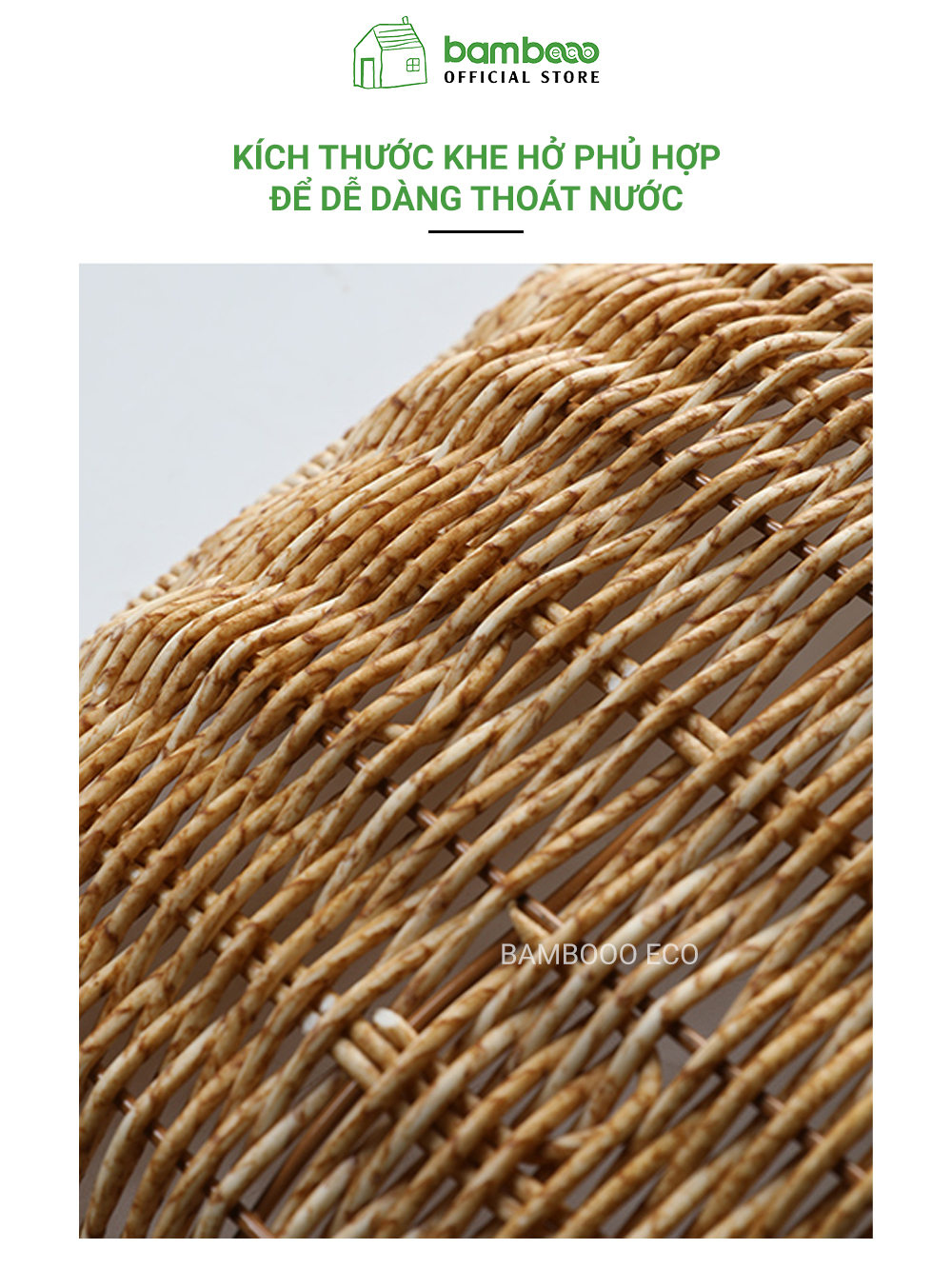Khay nhựa giả mây BAMBOOO ECO hình vuông đựng đồ khô, bánh kẹo | Shopee ...