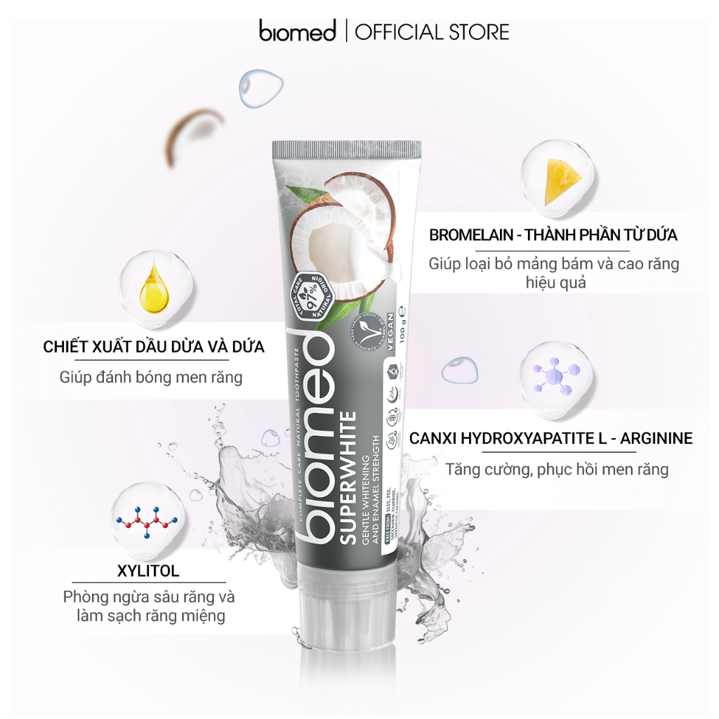 Kem Đánh Răng Organic BIOMED Thụy Sỹ Giúp Làm Trắng Răng, Hơi Thở Thơm Mát 100g/tuýp | Shopee ...
