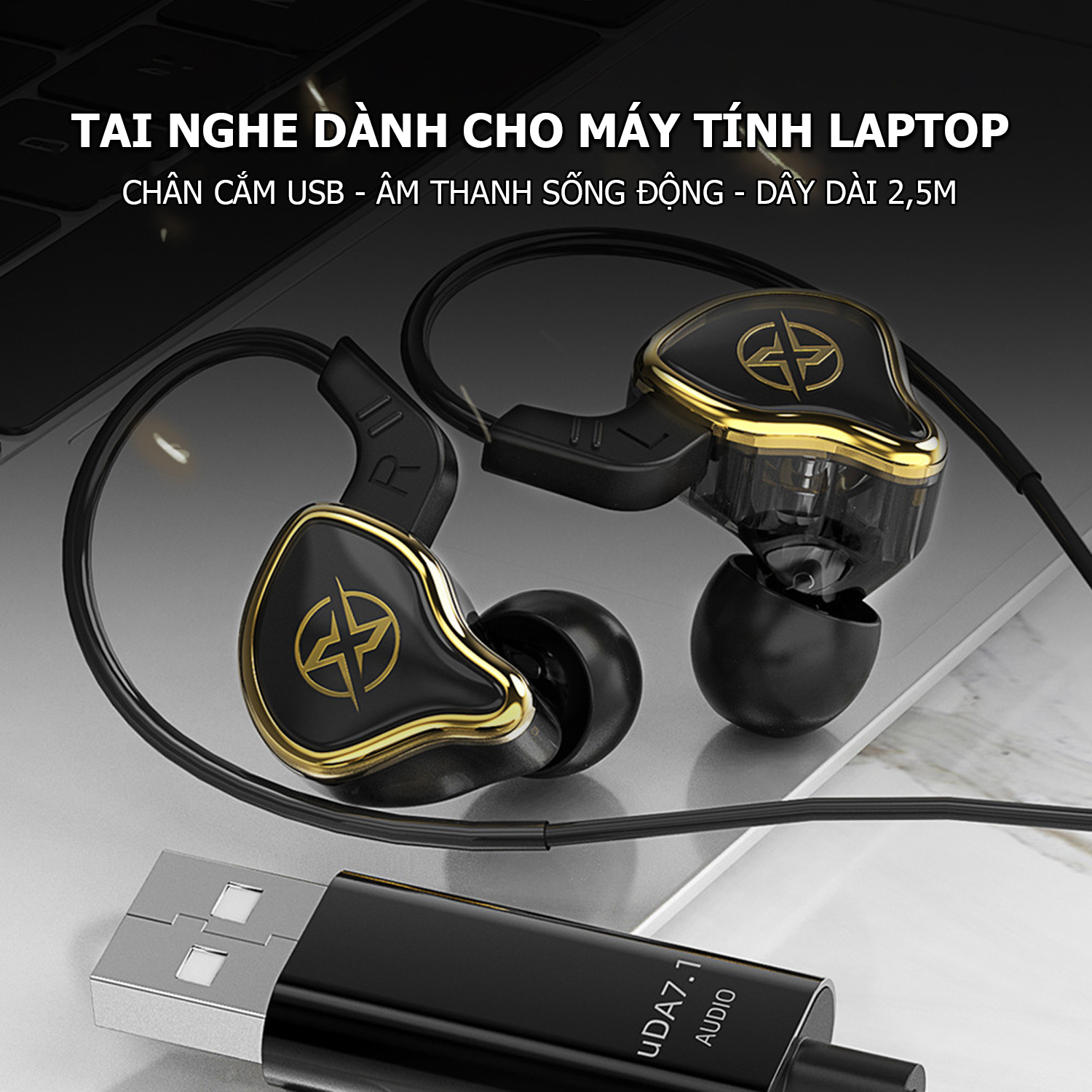 Tai nghe có dây dài 2.5m dành riêng cho máy tính PC và laptop-Poermax UT01 | Shopee Việt Nam
