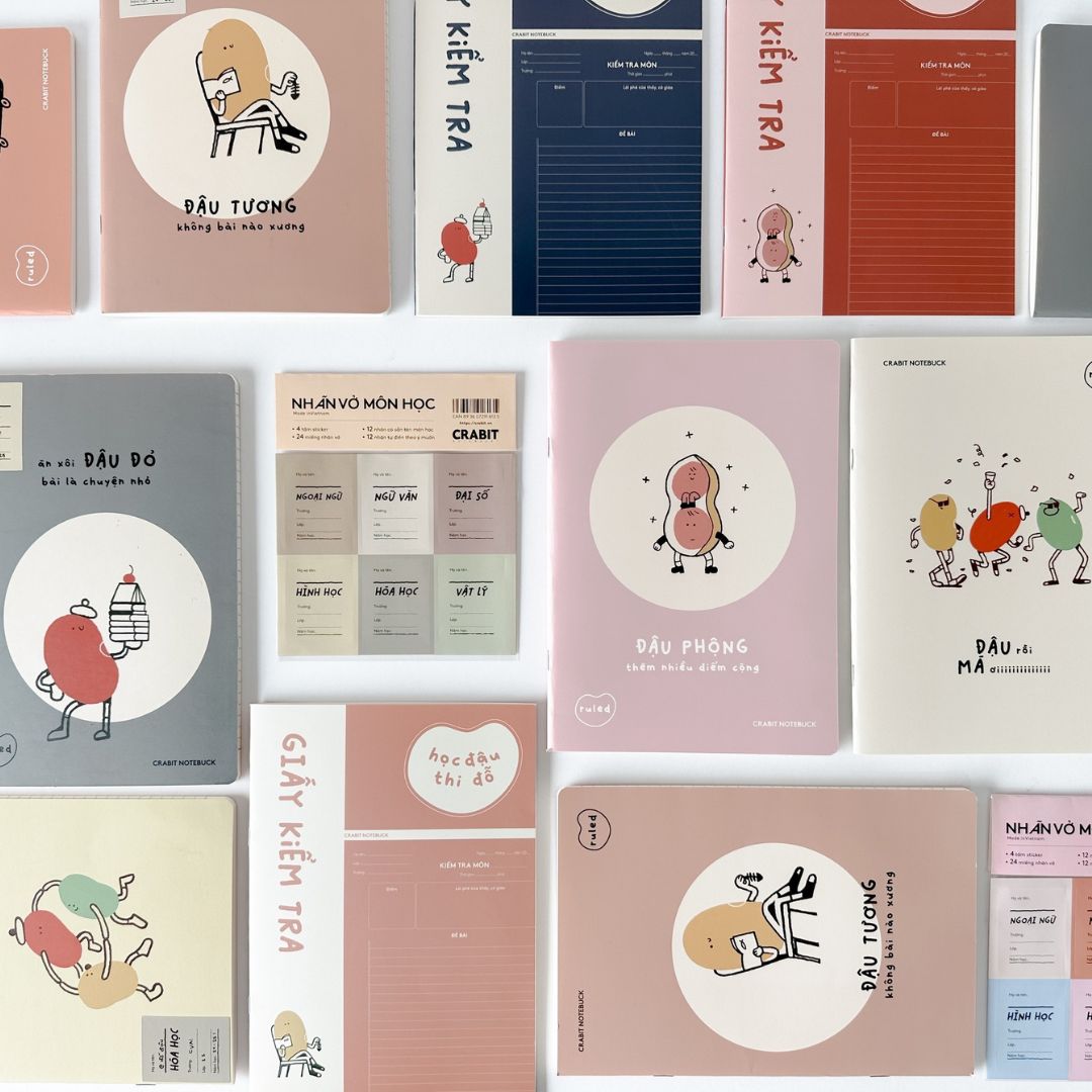 Vở kẻ ngang 80 100 120 trang Crabit tập học sinh ghi chép dễ thương màu ...