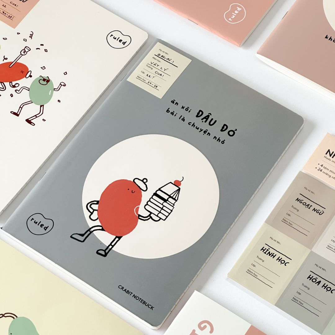 Vở kẻ ngang 80 100 120 trang Crabit tập học sinh ghi chép dễ thương màu ...