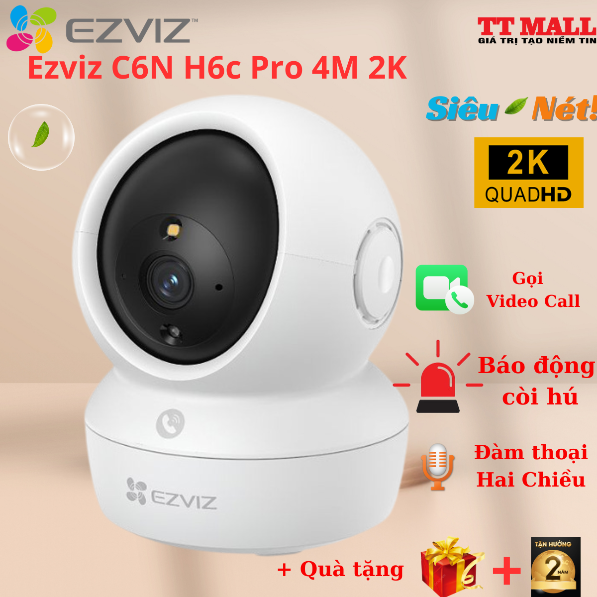 camera wifi ezviz c6n h6c pro 8M (4K) 2M Full Hd 1080p xoay 360 độ gọi ...