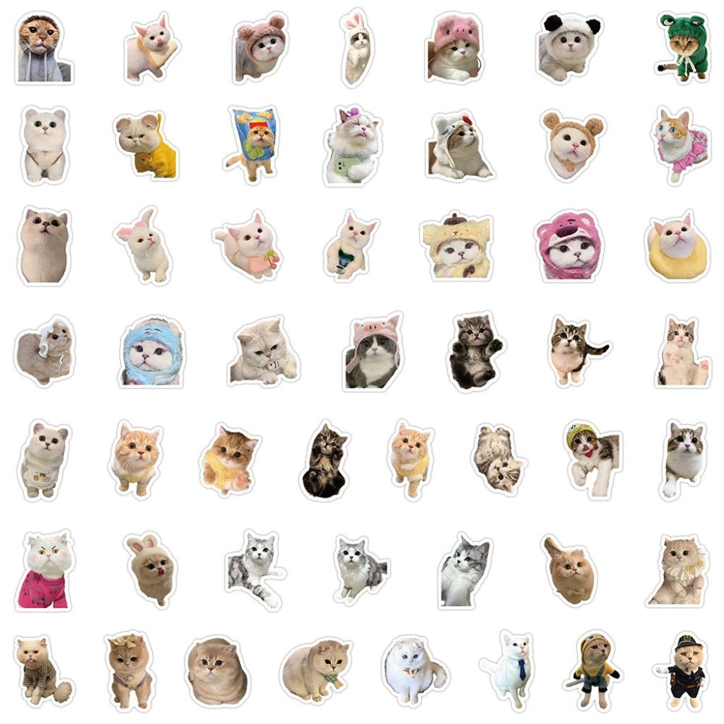 Set 200 sticker chó mèo meme cute dễ thương nhãn dán chó mèo hình dán ...