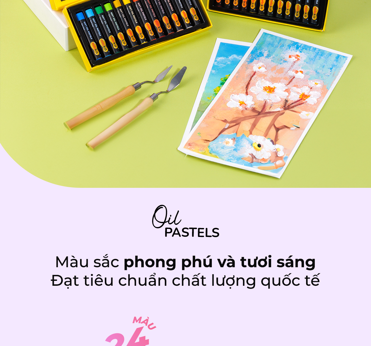 Bút sáp dầu 12/24 màu - Soft Oil Pastels Thiên Long Colokit - Màu sắc ...