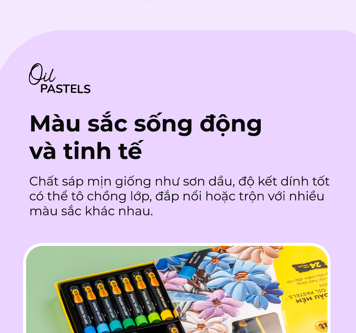 Bút sáp dầu 12/24 màu - Soft Oil Pastels Thiên Long Colokit - Màu sắc ...