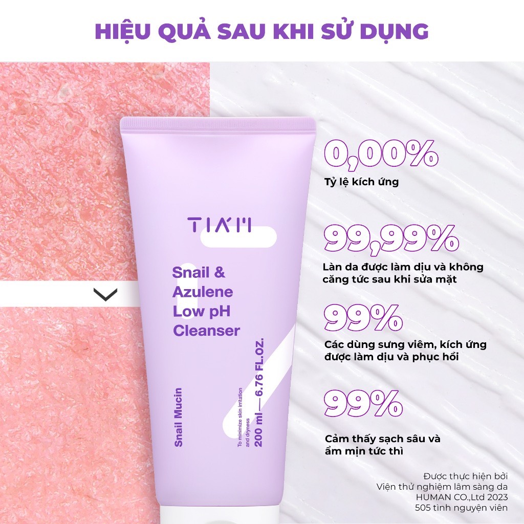 Sữa Rửa Mặt Tiam Dịch Lọc Ốc Sên Làm Dịu Và Phục Hồi Dành Cho Da Nhạy ...