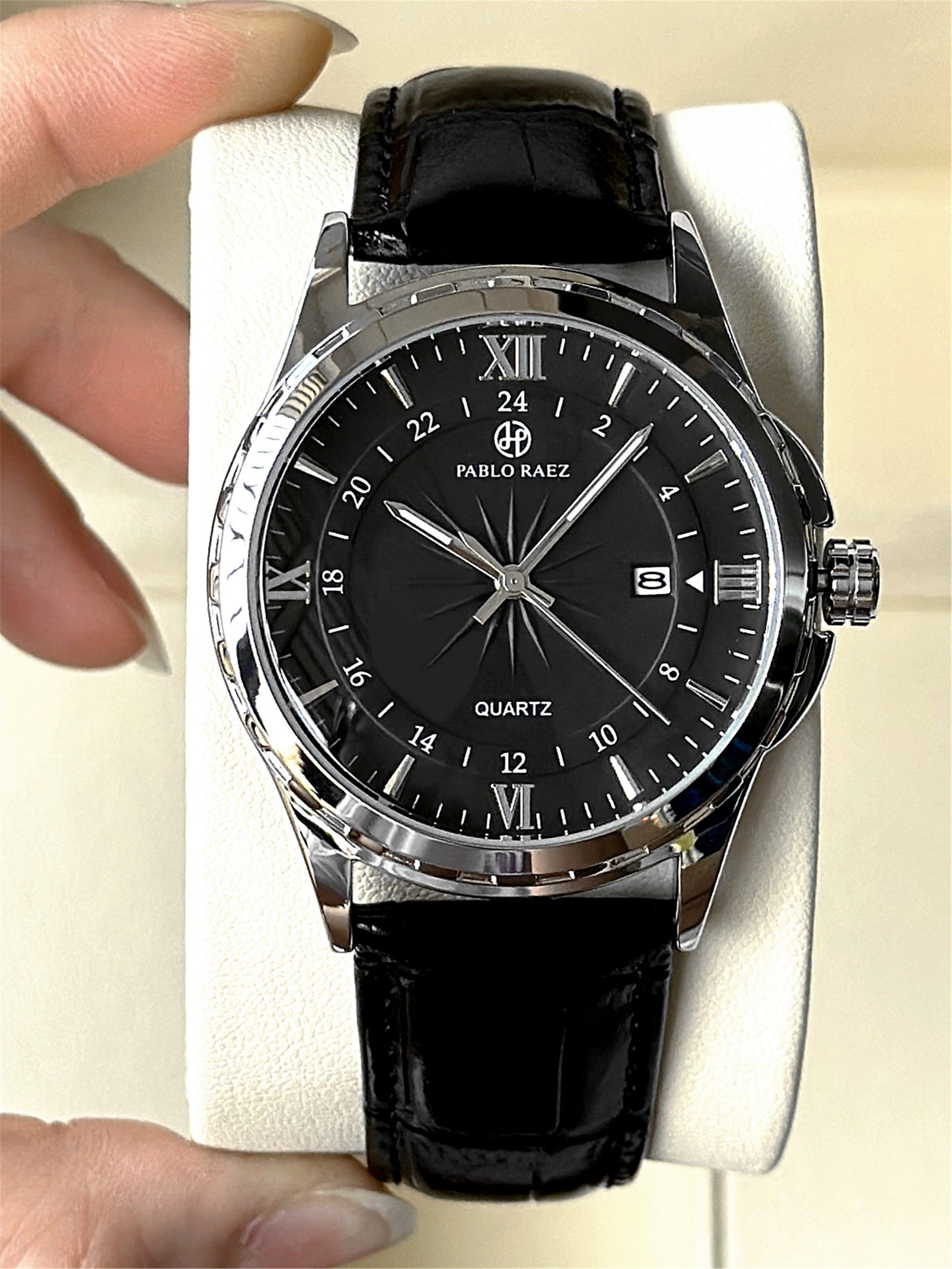 Đồng hồ nam dây da PABLO RAEZ dạ quang chống nước lịch sự đơn giản U850 ...