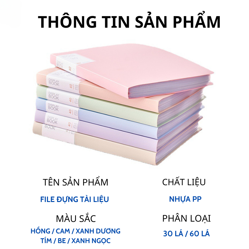 File lá A4 đựng tài liệu nhiều ngăn bìa đựng tài liệu 30 lá 60 lá chất ...