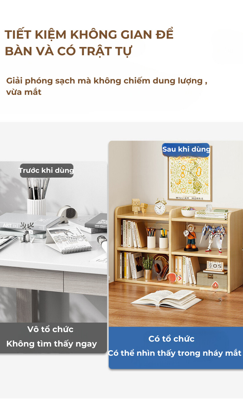 Kệ sách để bàn BAMBOOHOME - D56 tài liệu tiết kiệm không gian chất liệu ...