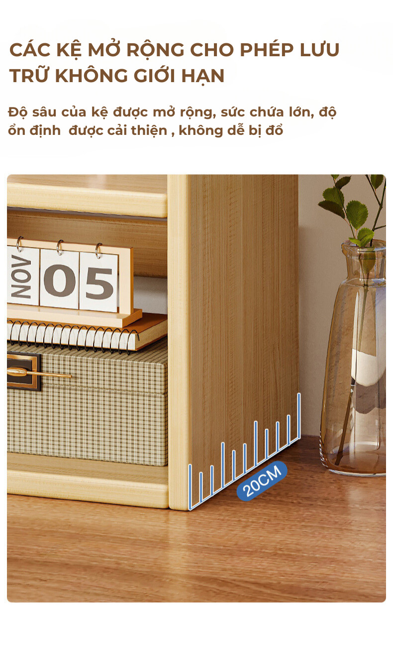 Kệ sách để bàn BAMBOOHOME - D56 tài liệu tiết kiệm không gian chất liệu ...