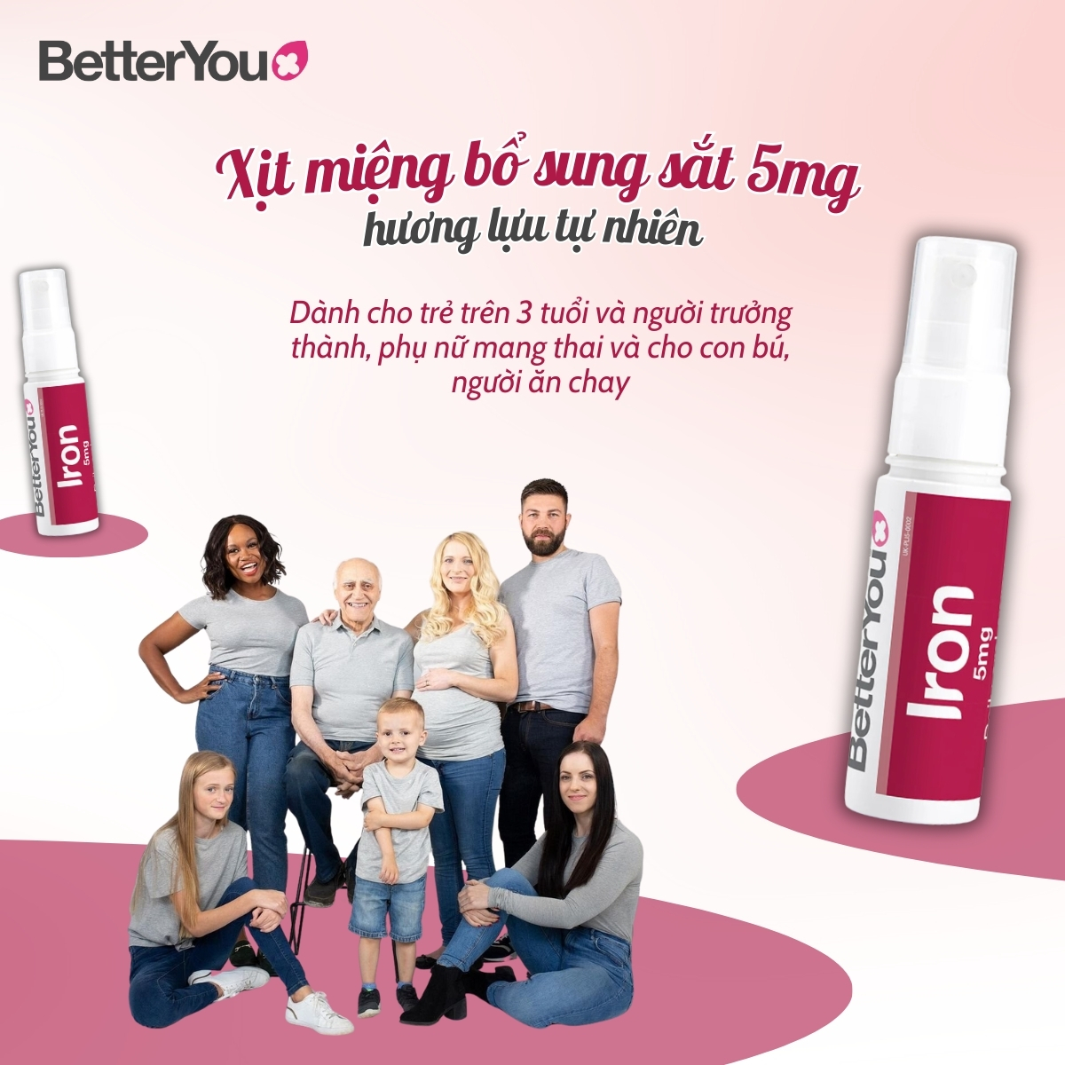 Combo Sắt + Vitamin tổng hợp dạng xịt Better You, Multivitamin+ Iron ...