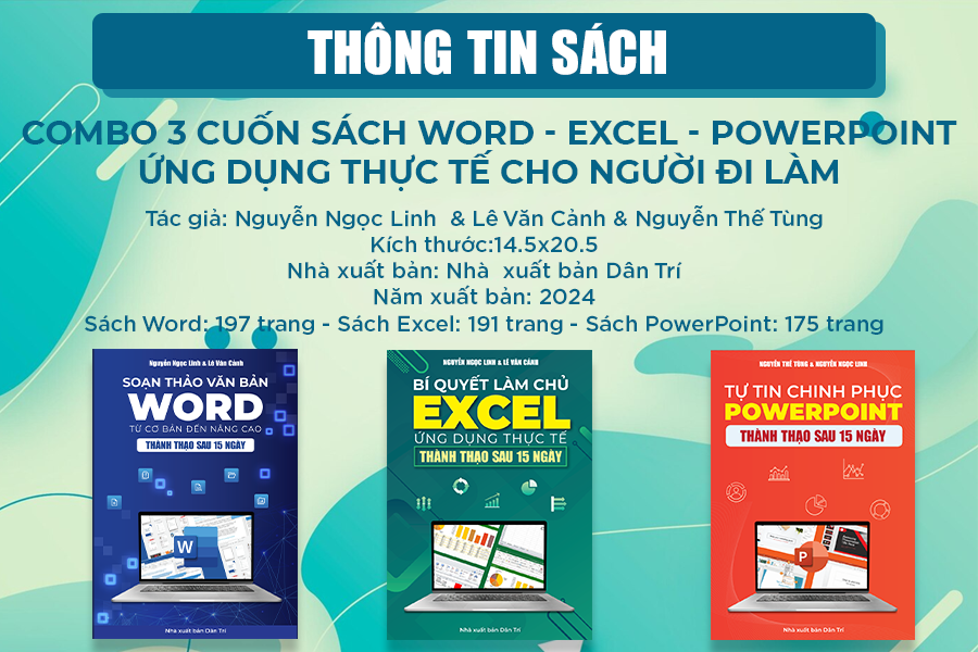 Sách Word - Excel - Powerpoint Bộ 3 Cuốn Tin Học Văn Phòng Thành Thạo ...