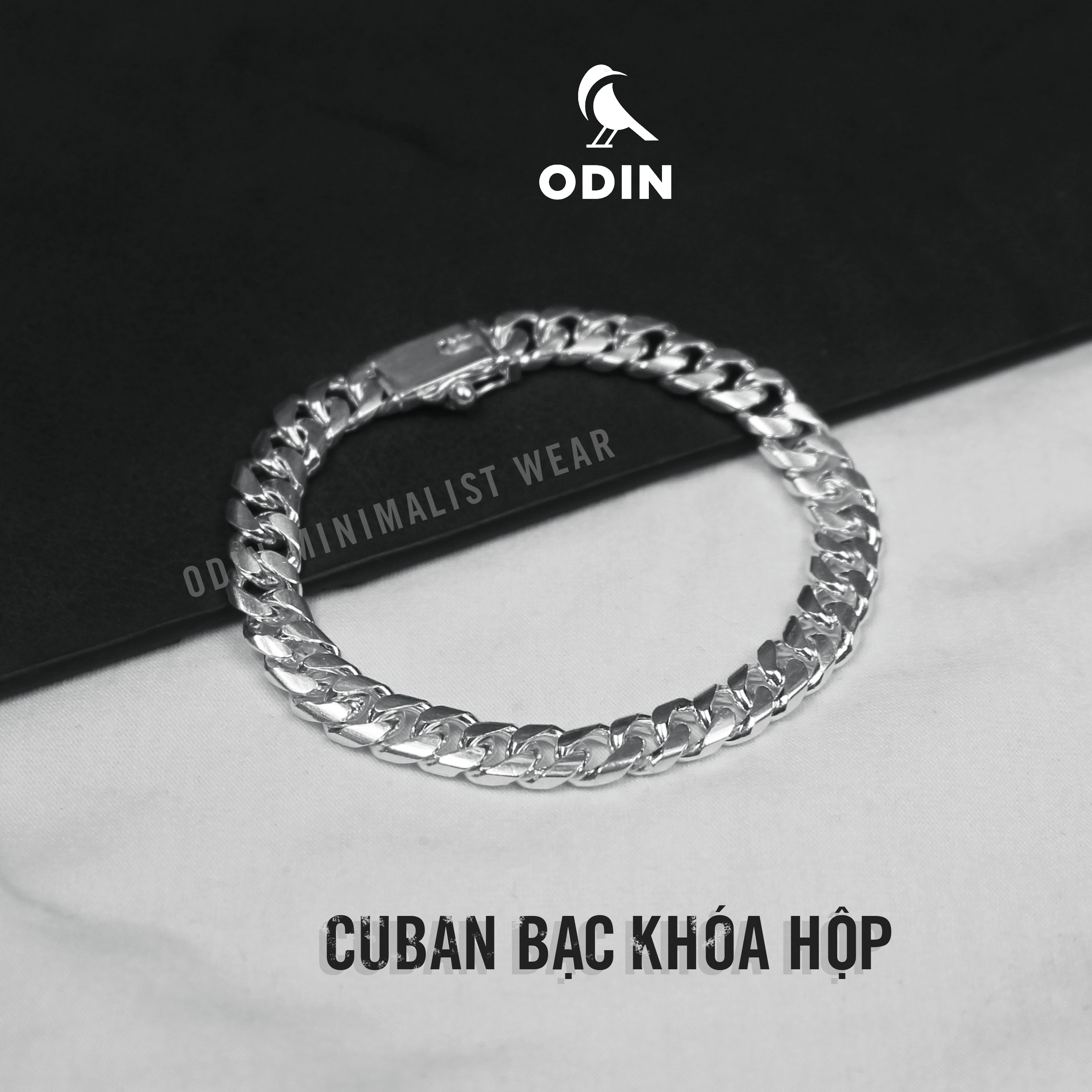 Vòng tay Cuban Bạc S925 7mm khóa hộp phong cách Cổ điển & Cá tính ...