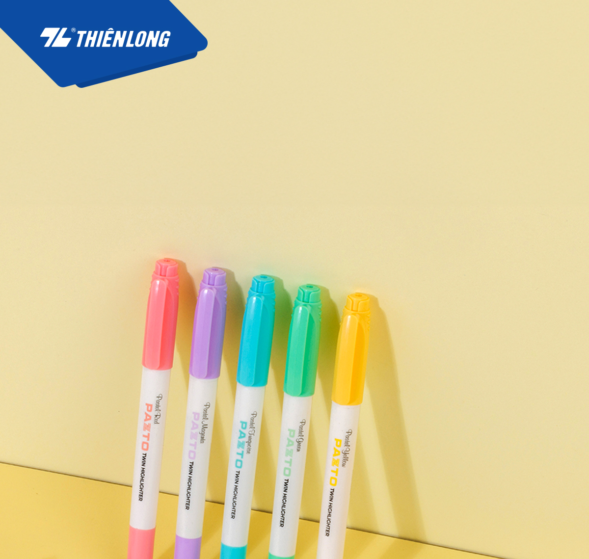 Hộp 5 bút dạ quang 2 đầu màu Pastel Thiên Long Pazto HL-016 - Màu ...