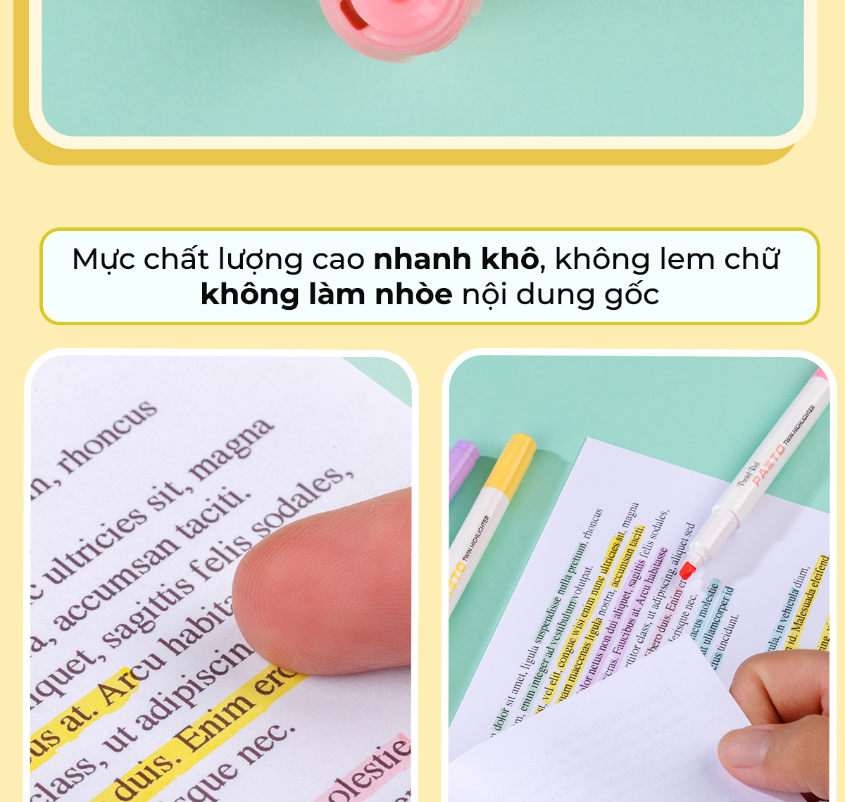 Hộp 5 bút dạ quang 2 đầu màu Pastel Thiên Long Pazto HL-016 - Màu ...