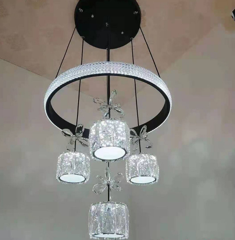 Đèn thả MONSKY KUMA led mâm hoa pha lê 3 chế độ ánh sáng sang trọng ...