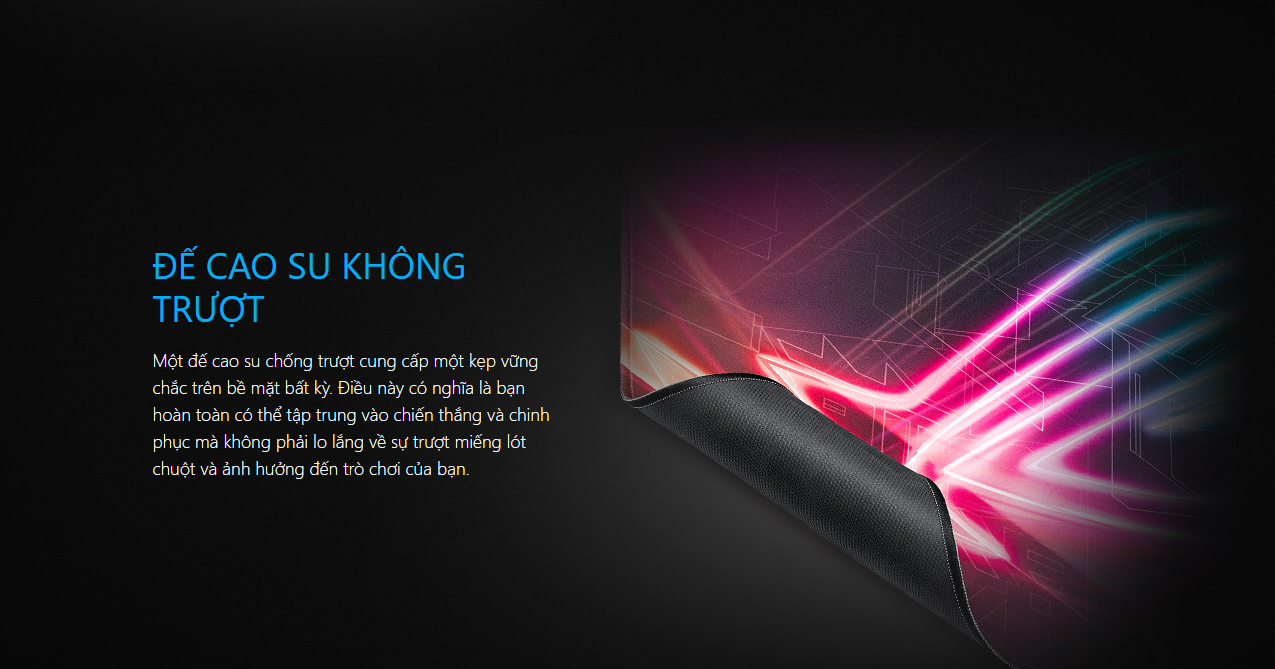 Lót chuột gaming ROG Strix Edge với thiết kế đường khâu chống sờn đủ ...
