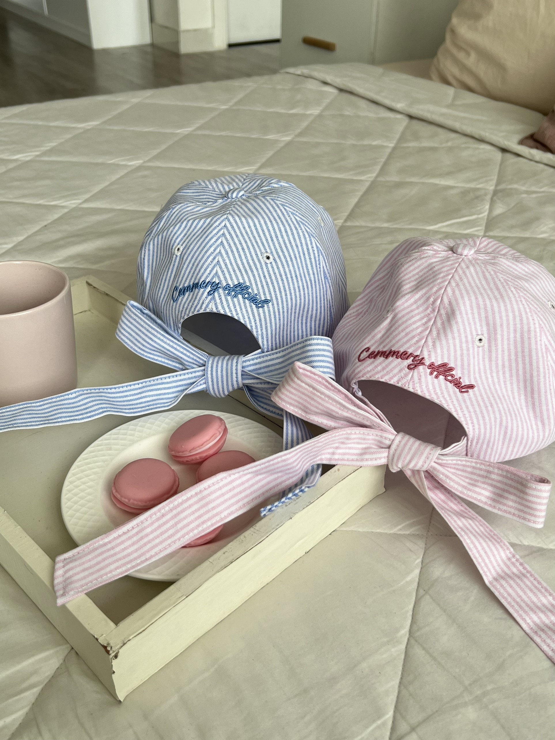 Nón lưỡi trai CEMMERY Local Brand Chính Hãng Nón Cột Nơ Stripe Hat Kẻ ...