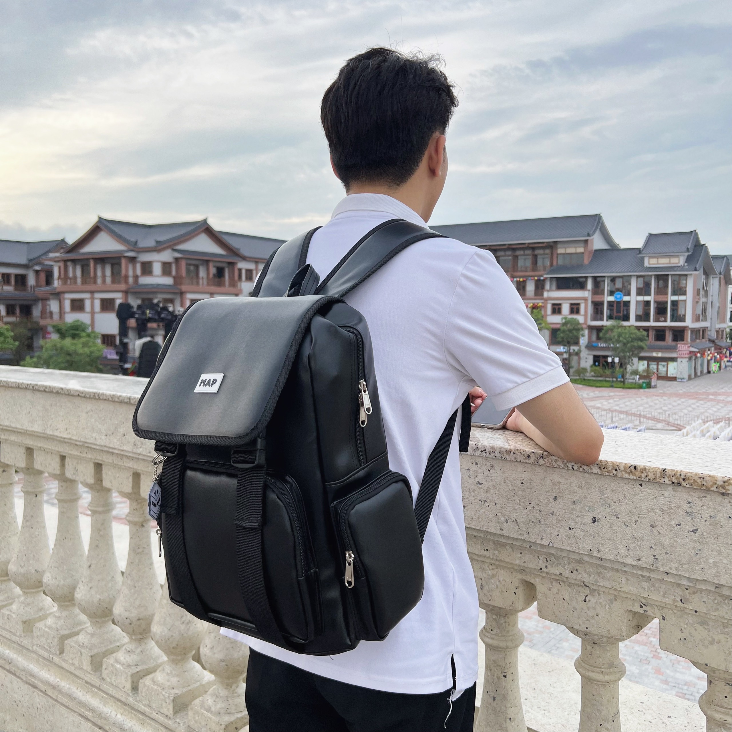 [Ảnh thật] Balo da PU hàng cao cấp Balo D-NAP chống nước thời trang nam ...