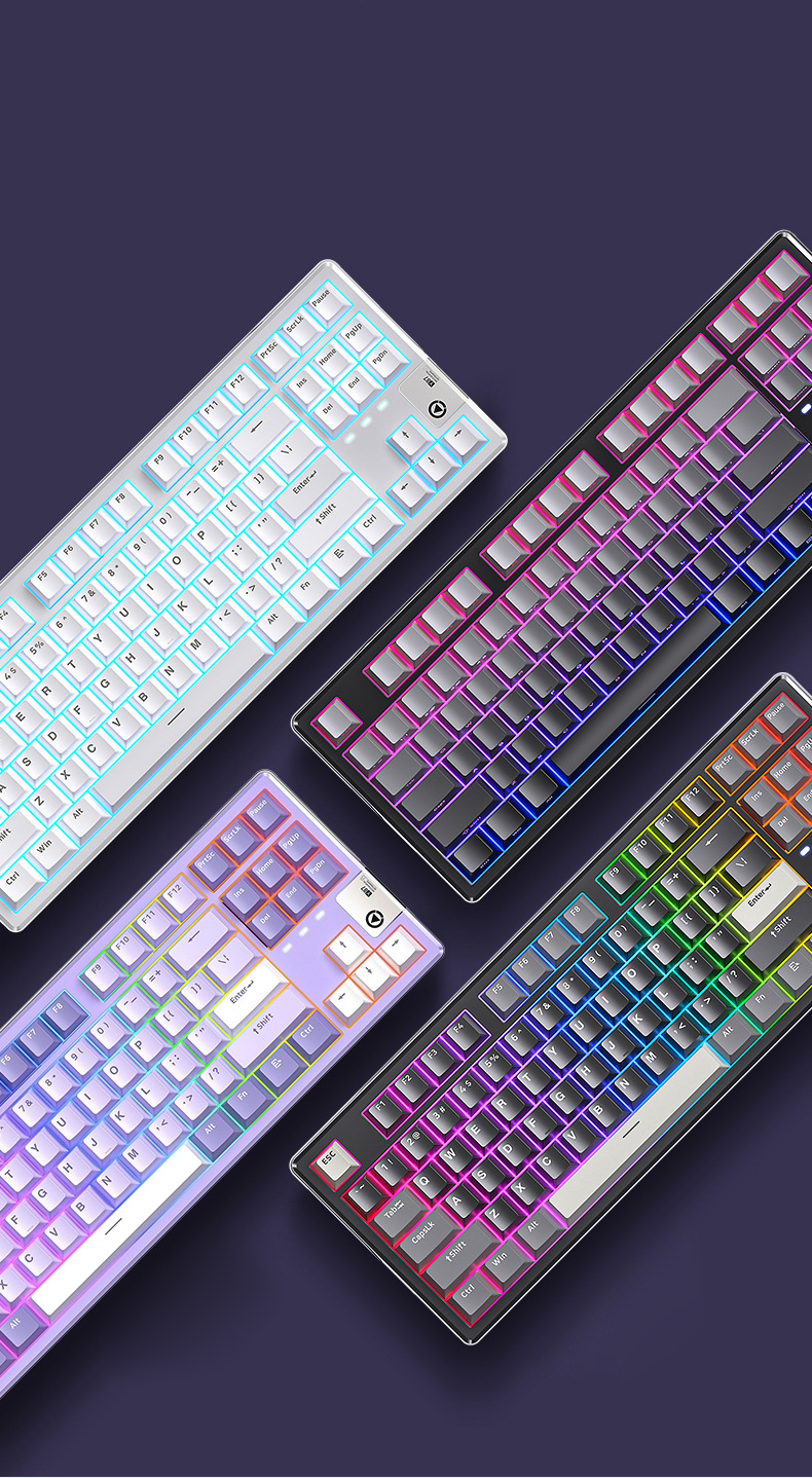 Bàn phím cơ không dây SIDOTECH Y87 gaming bluetooth 3 mode hotswap 5 pin led rgb tkl87 key có ...