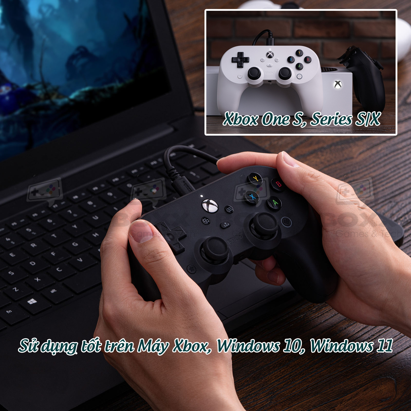 Tay cầm chơi game 8Bitdo Pro 2 có dây cho Windows, Laptop, PC, Xbox ...