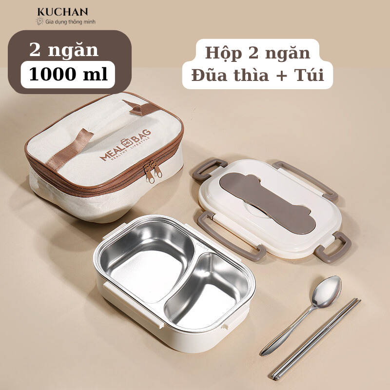 Hộp cơm giữ nhiệt Uchan 2 ngăn 3 ngăn 4 ngăn Khay cơm inox quay lò vi sóng Cà mên giữ nhiệt SP07 ...