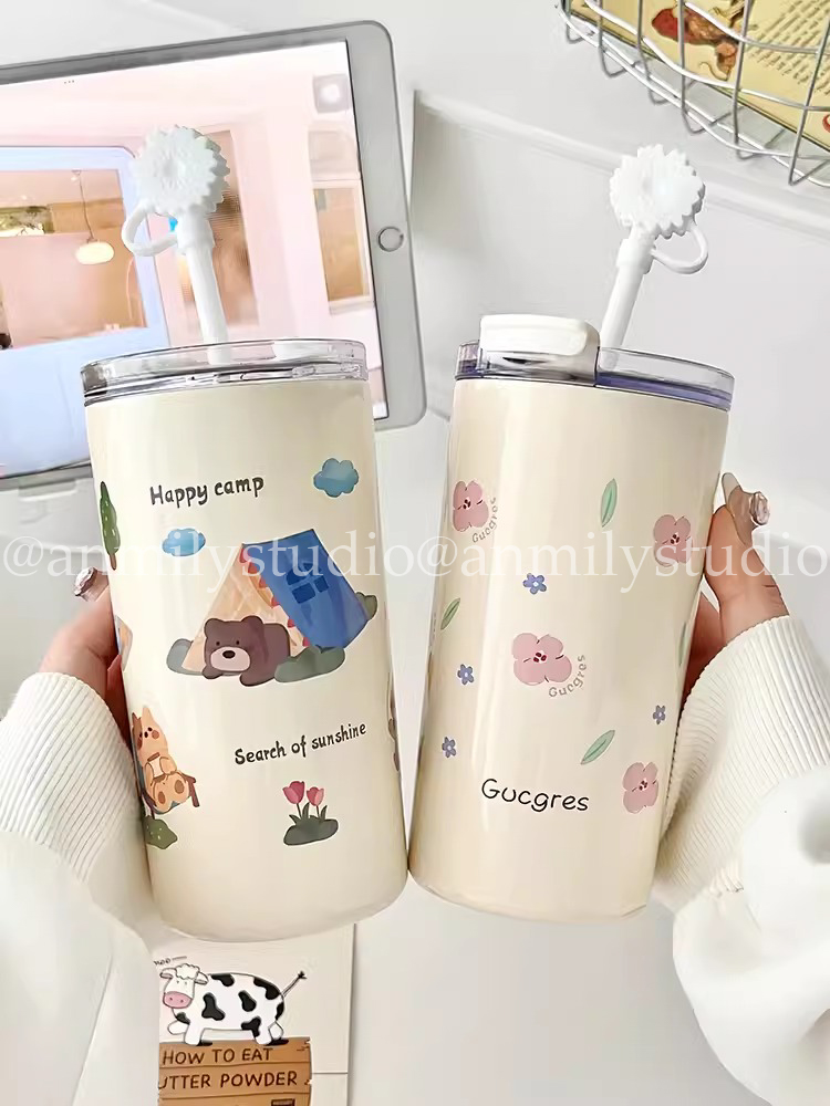 Bình giữ nhiệt hoa anh đào GUCGRES 500ml ANMILY CUP thép không gỉ ...