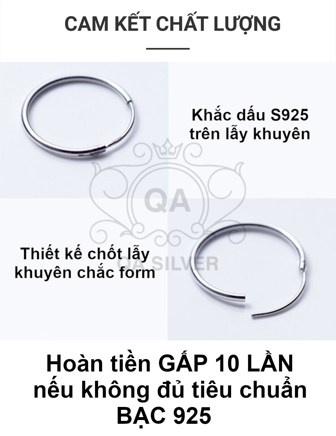 Khuyên tai bạc 925 ngôi sao xoắn chốt bông nữ bi vặn S925 STAR QA SILVER Earrings EA221211 ...