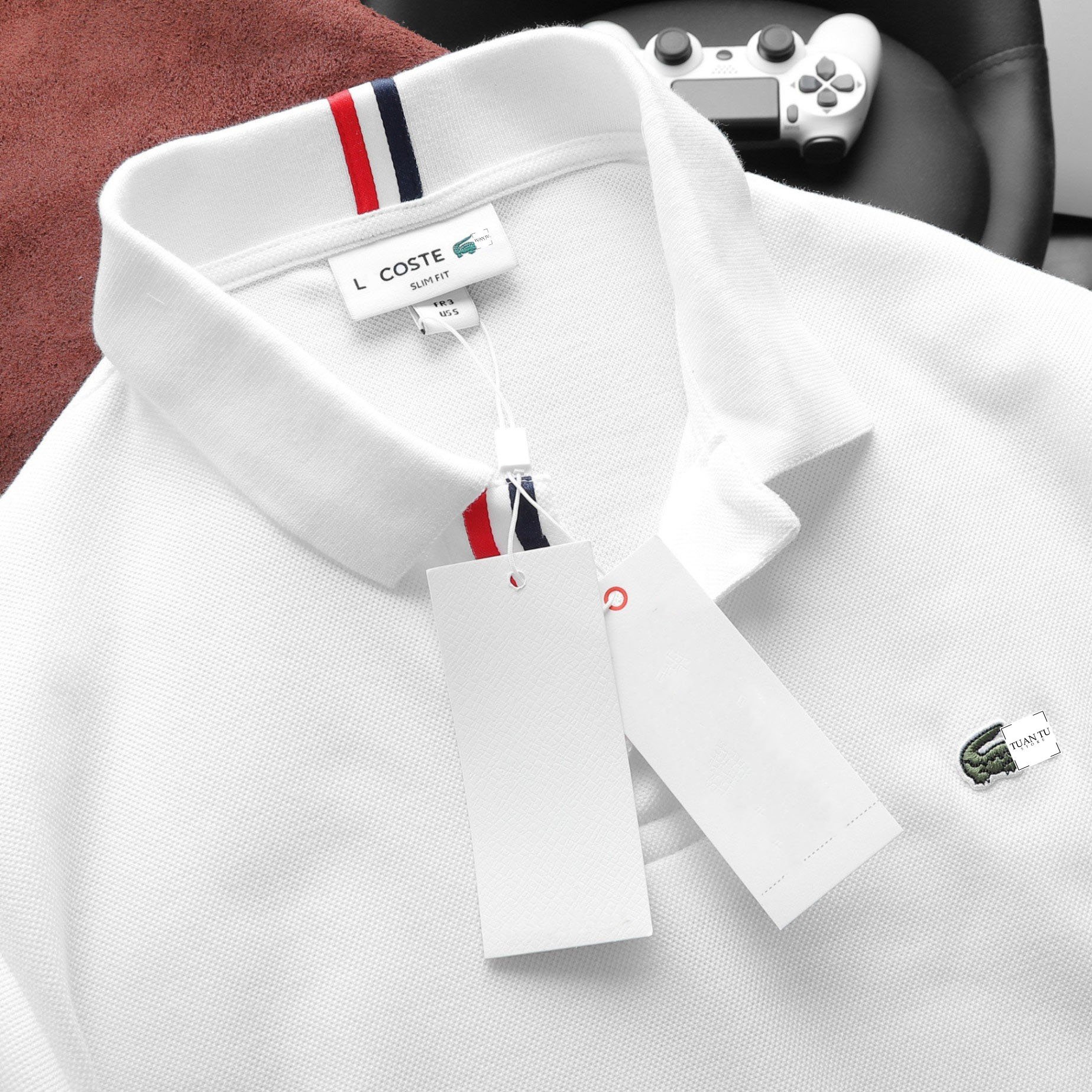 Áo Polo Nam LCST Ngắn Tay Kẻ Viền Khuy PL31, Form slim, vải cotton gai pique, thấm hút, Hàng ...