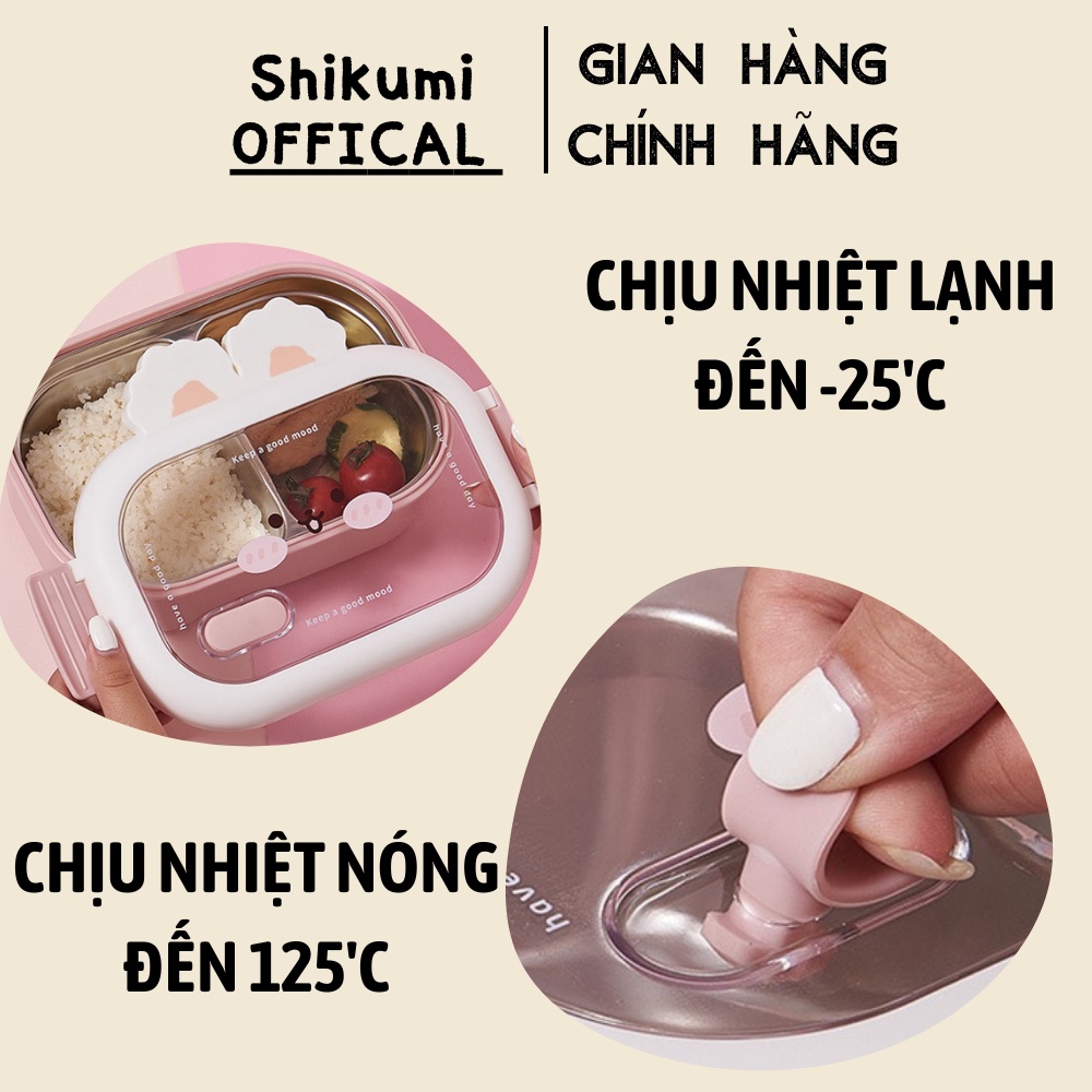 Bộ Hộp Đựng Cơm Giữ Nhiệt SHIKUMI Chia 2 Ngăn Bento Cute Inox304 - Túi ...