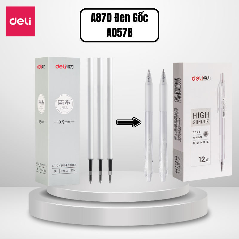 [DELI VPP] Combo 10/20 Ngòi Ruột gốc bút gel Deli 0.5mm dùng cho bút ...