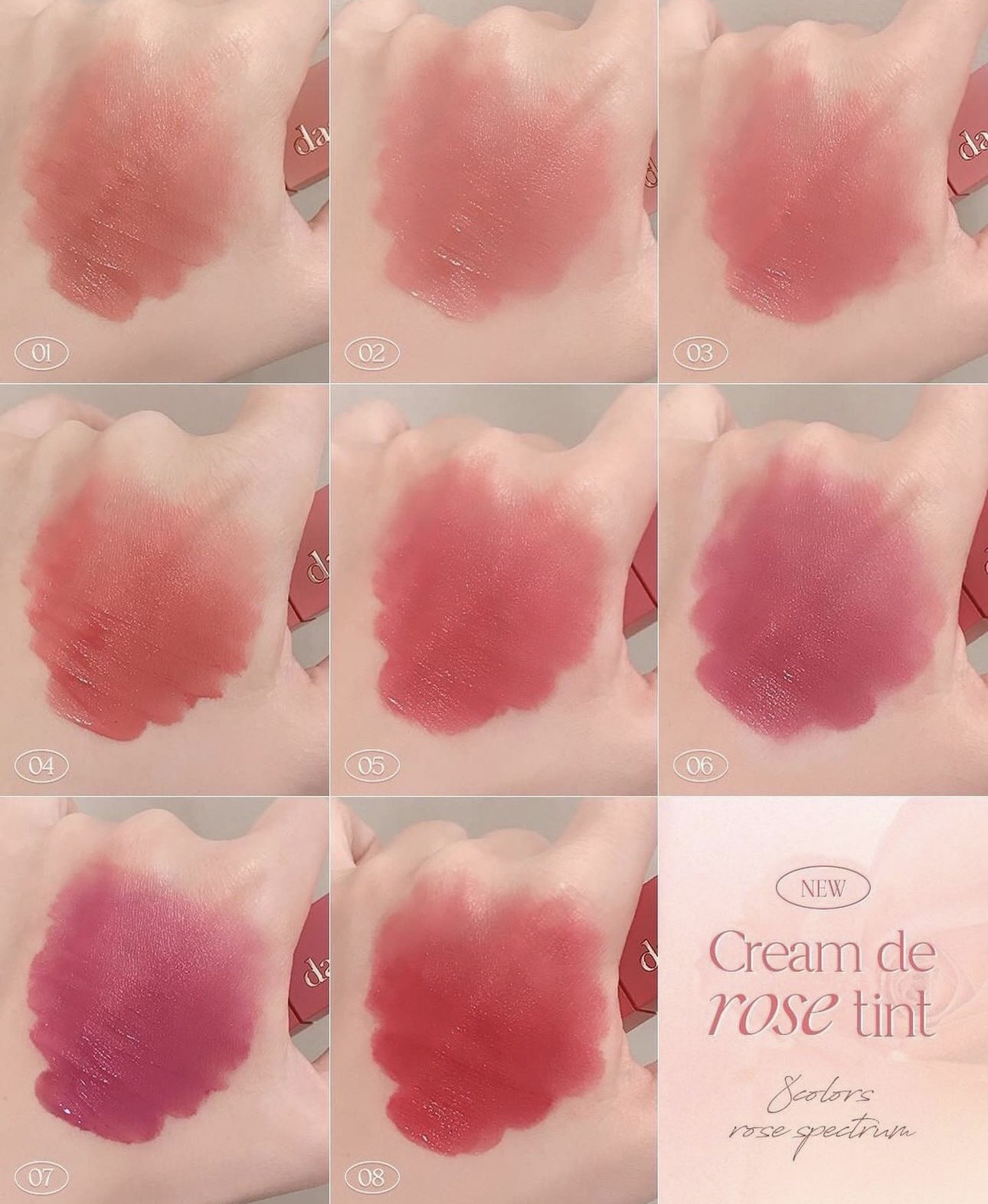 [TẶNG CỌ] Son Tint Bóng Mịn Lì Dasique Cream De Rose Tint 3g [ĐỦ 8 MÀU ...