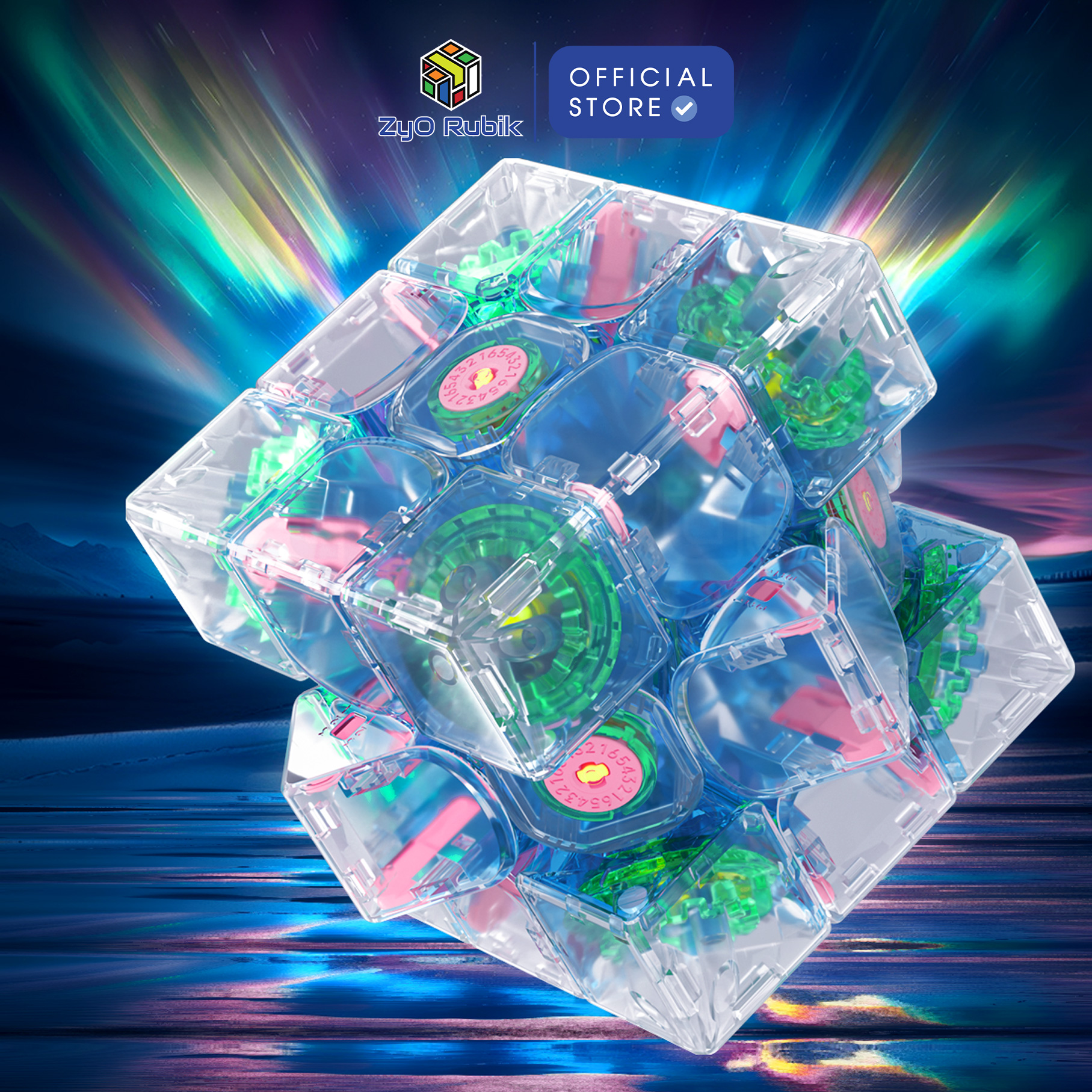 Rubik Gan 14 PRO 3x3 Magnetic MagLev UV Coated (Aurora Limited Edition)- Phiên Bản Aurora- Zyo ...