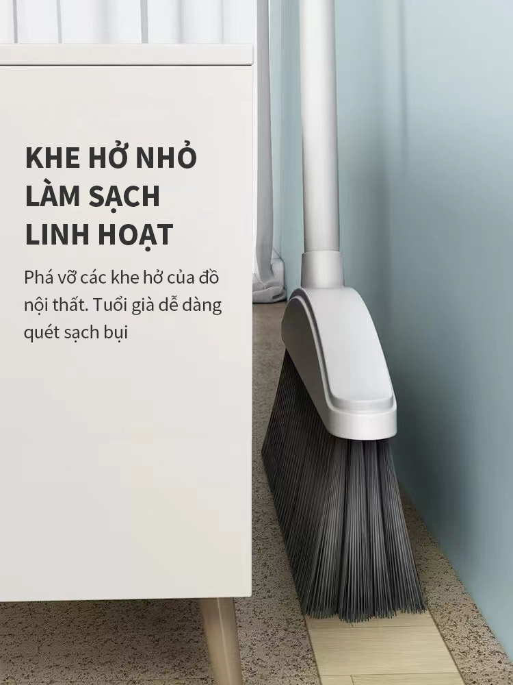 AIODIY Chổi nhựa quét nhà，cán chắc chắn, dọn dẹp hiệu quả，Siêu bền ...